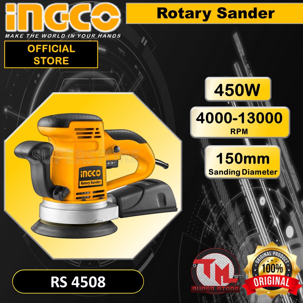 INGCO Rotary Sander 450W RS 4508 • Tm ss | Shopee Malaysia