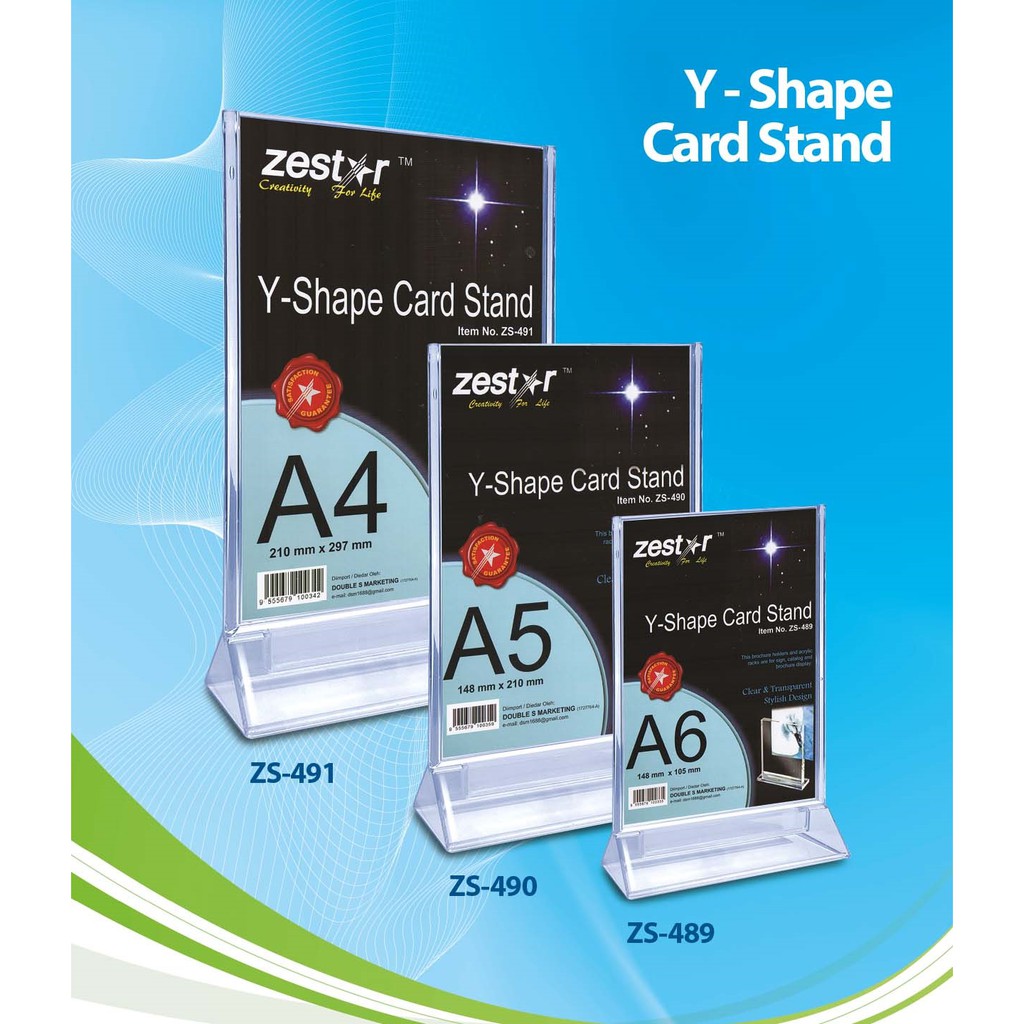 Y Shape Card Stand/ Card Holder (A4, A5, A6 Vertical/Portrait) | Shopee ...