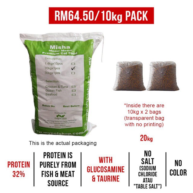 Misha cat food 20kg 🐱 | Shopee Malaysia