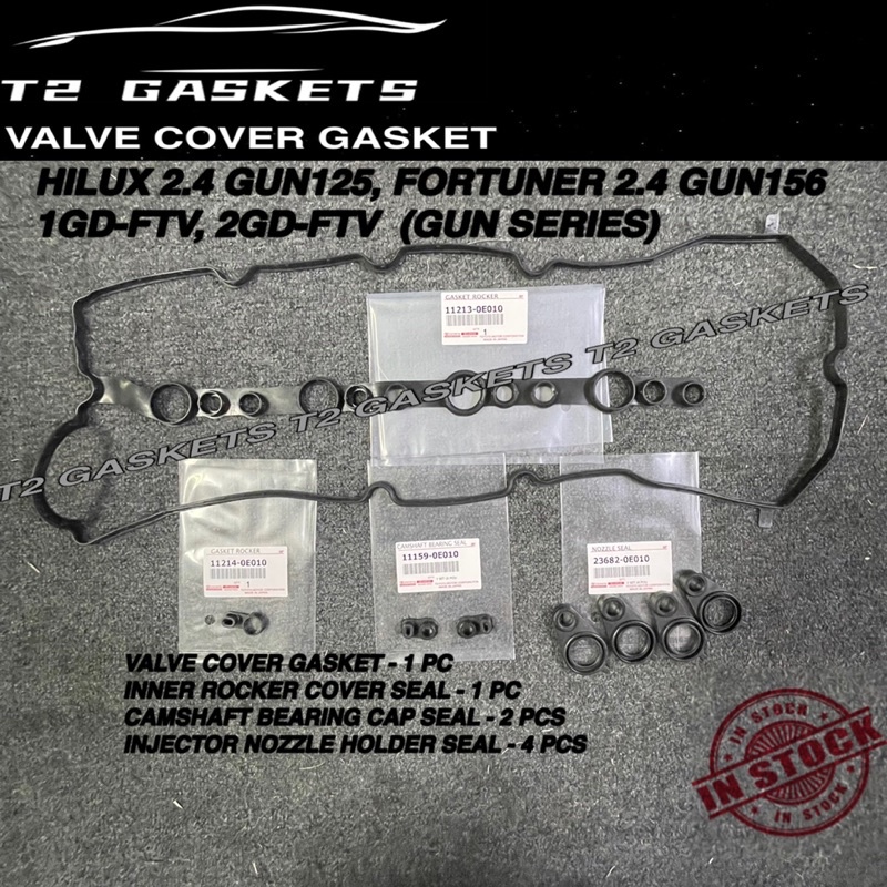 TOYOTA HILUX 2.4 GUN125, FORTUNER 2.4 GUN156 VALVE COVER GASKET SET 1GD ...