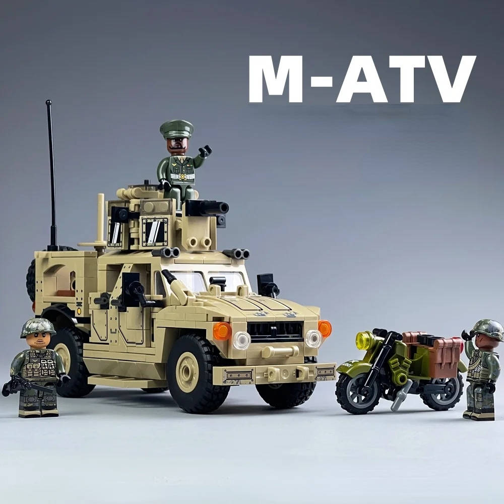 418PCS MOC WW2 M-ATV MRAP Armored Car Vehicle Figure Model Toy Building ...