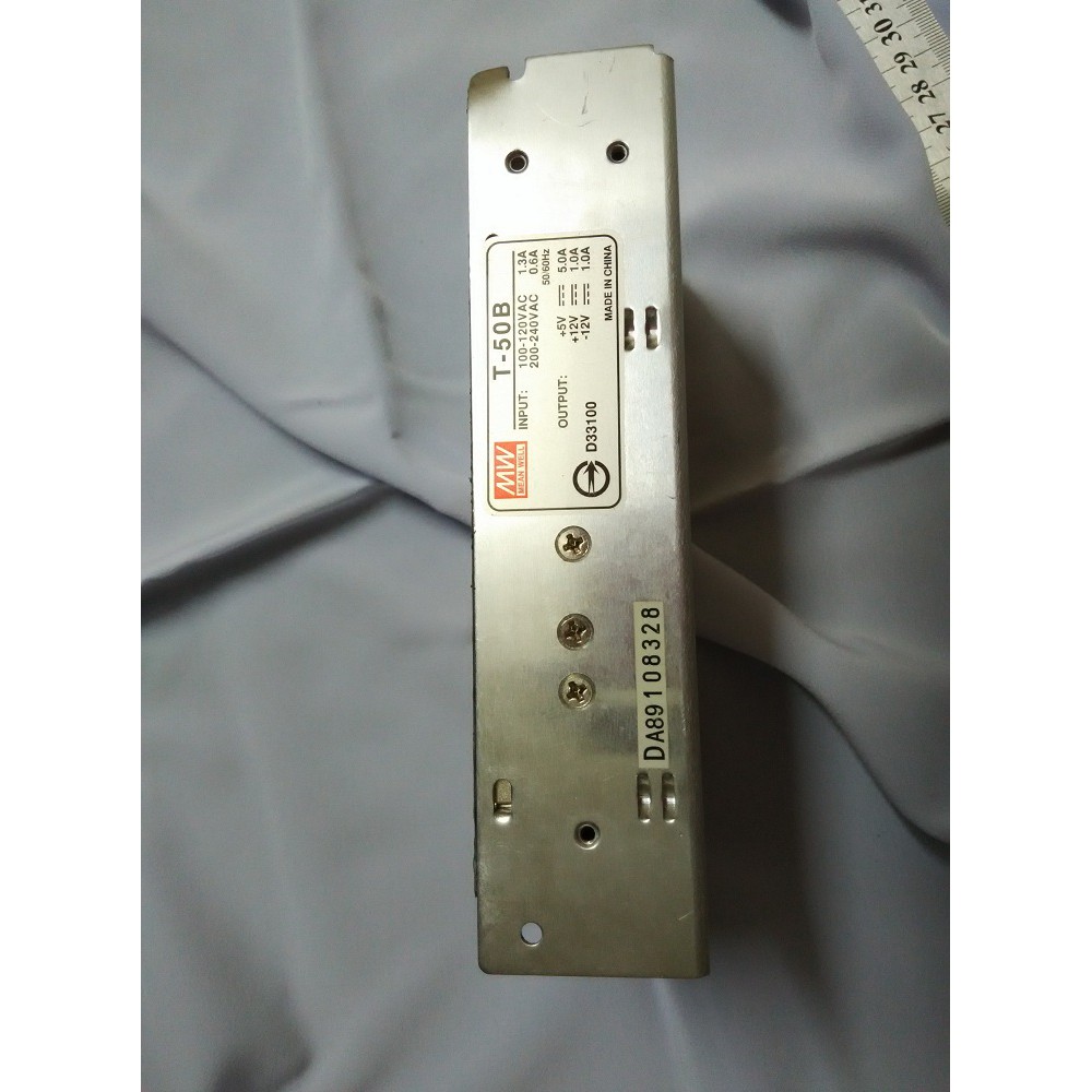 Meanwell T-50B +5V, +12V & -12V DC 50W Triple Output Switching Power ...