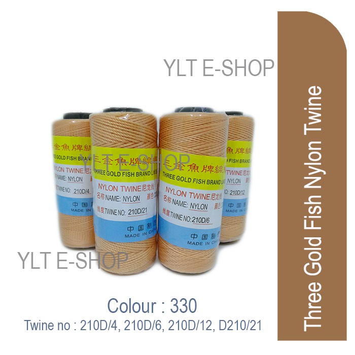 Three Gold Fish Nylon Twine 210D/4, 210D/6, 210D/12 & 210D/21 手工线/木工线 ...