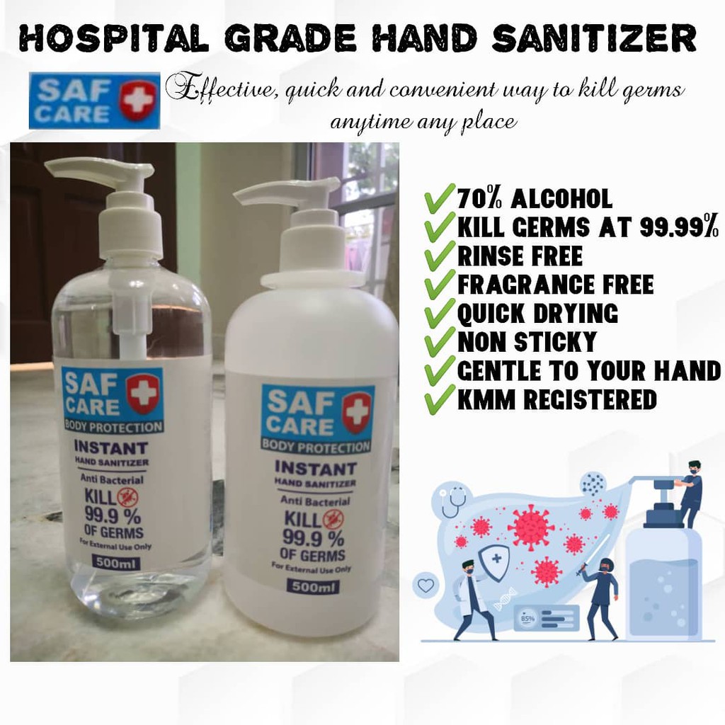 SAF CARE INSTANT HAND SANITIZER / MULTI-PURPOSE SANITIZER - READY STOCK ...