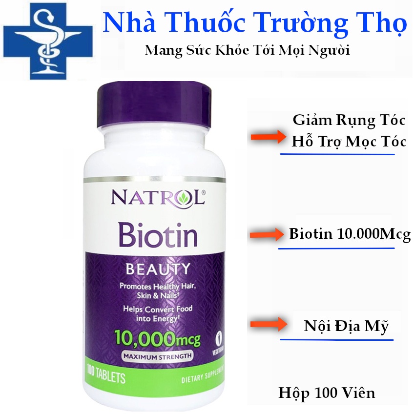 Natrol Biotin Hair Growth Support Oral Tablet 10000 Mcg 100 Tablets Of ...