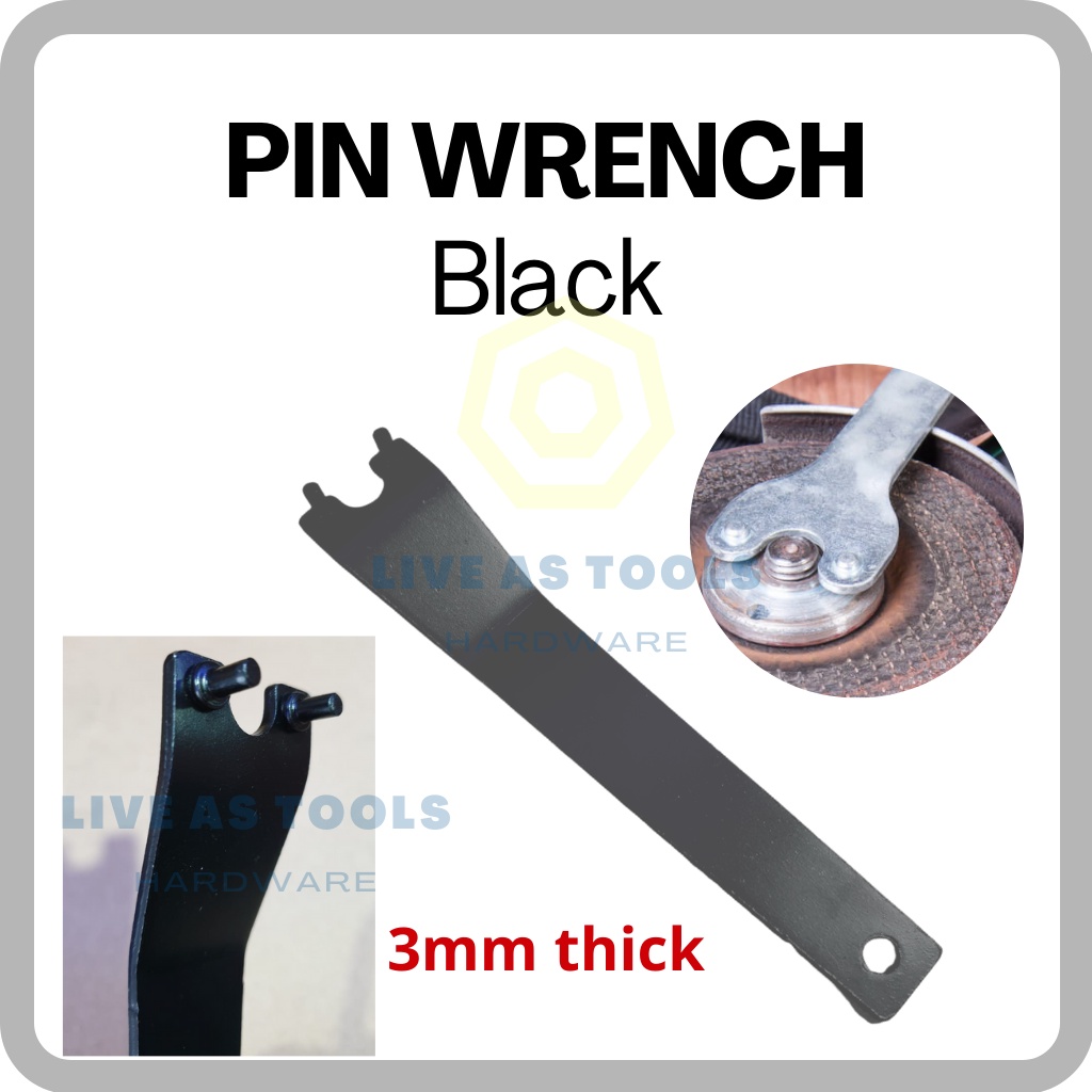 Angle Grinder Pin Wrench Black/ Spanner Mesin Potong Besi/ Kunci Buka ...