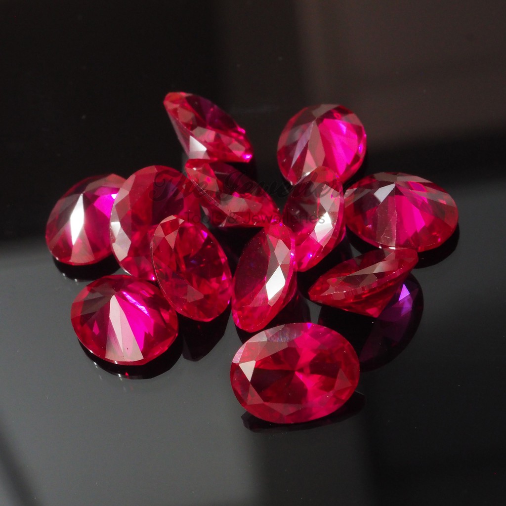 💥READY STOCK💥Red Ruby Oval Cut Cubic Zirconia / Permata Zikon Merah ...