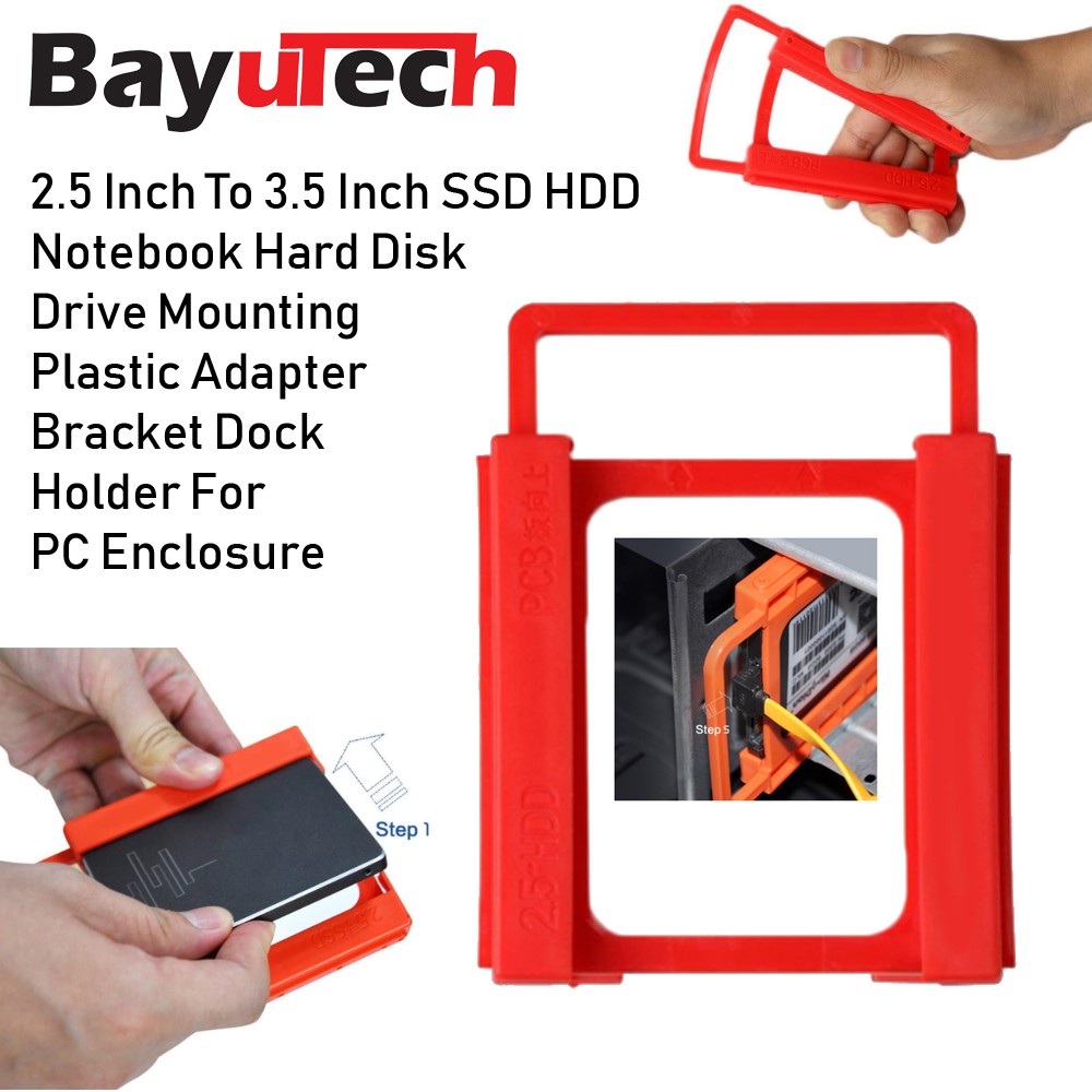2.5 To 3.5 Inch SSD HDD Hard Disk Mounting Adapter Bracket Holder For ...