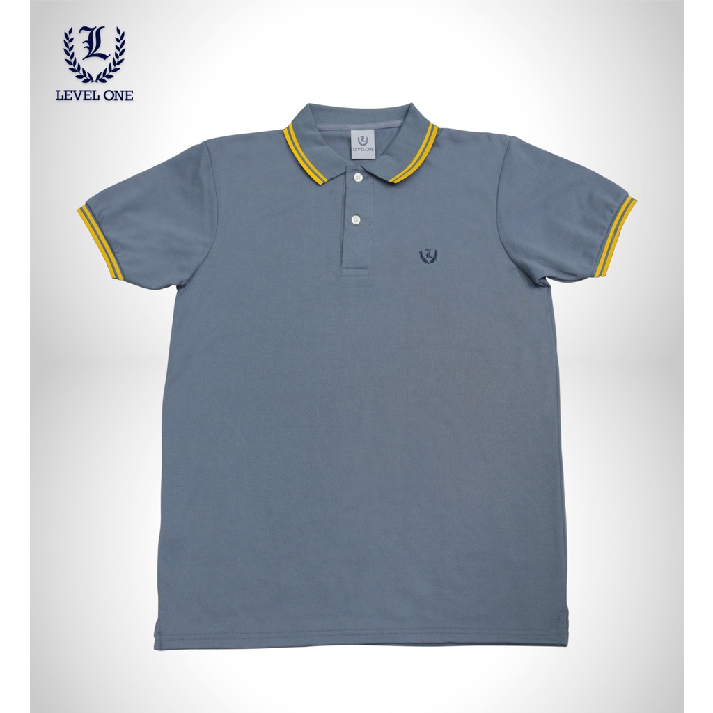 Level One Men's Twin Stripes Same Color Polo Shirt w/ "L" Crest ...
