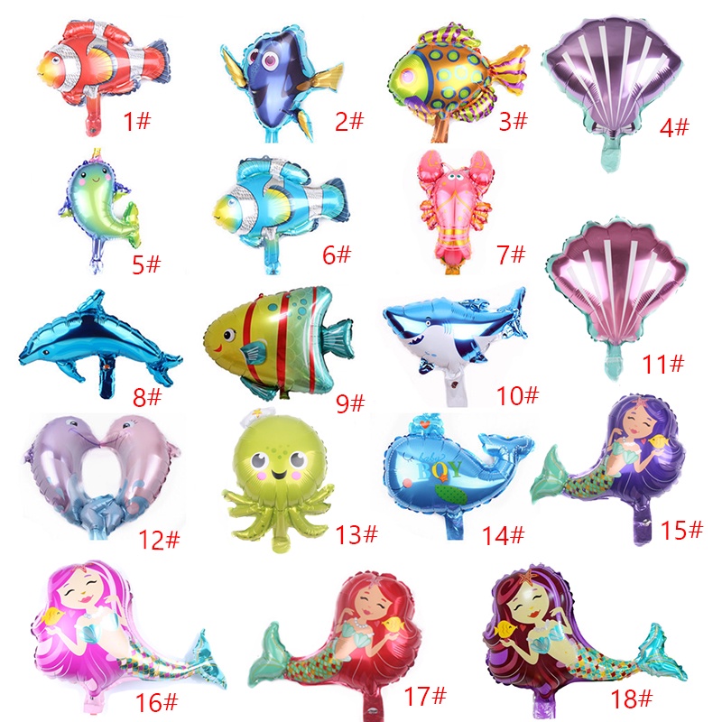 Ready Stock - Mini Ocean Fish Foil Balloon Mermaid Lobster Clownfish ...