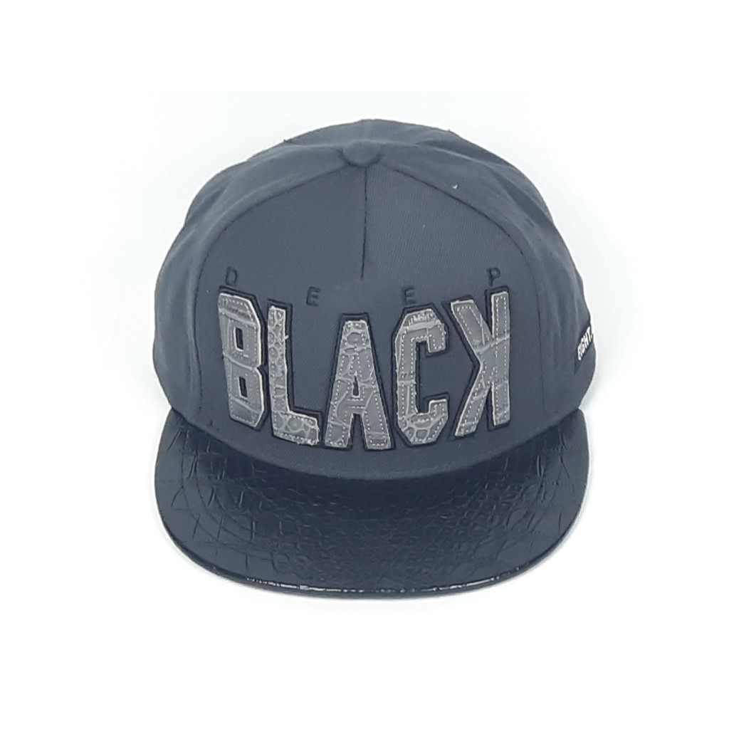 Chunglim Cube Code Eight Five Snapback Cap Embroidered Patch Deep Black ...