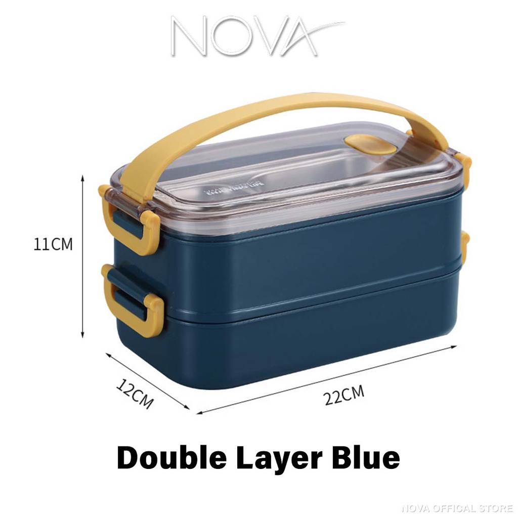 NOVA 304 Stainless Steel Airtight Tupperware Lunch Box Dinnerware Set ...
