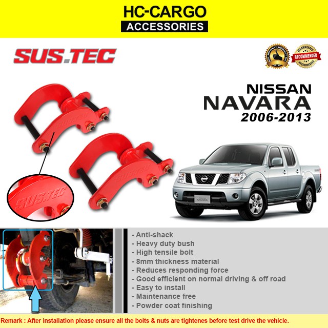 SUS.TEC Nissan Navara 2006-2013 Double Shackle 4x4 Suspension Spring ...