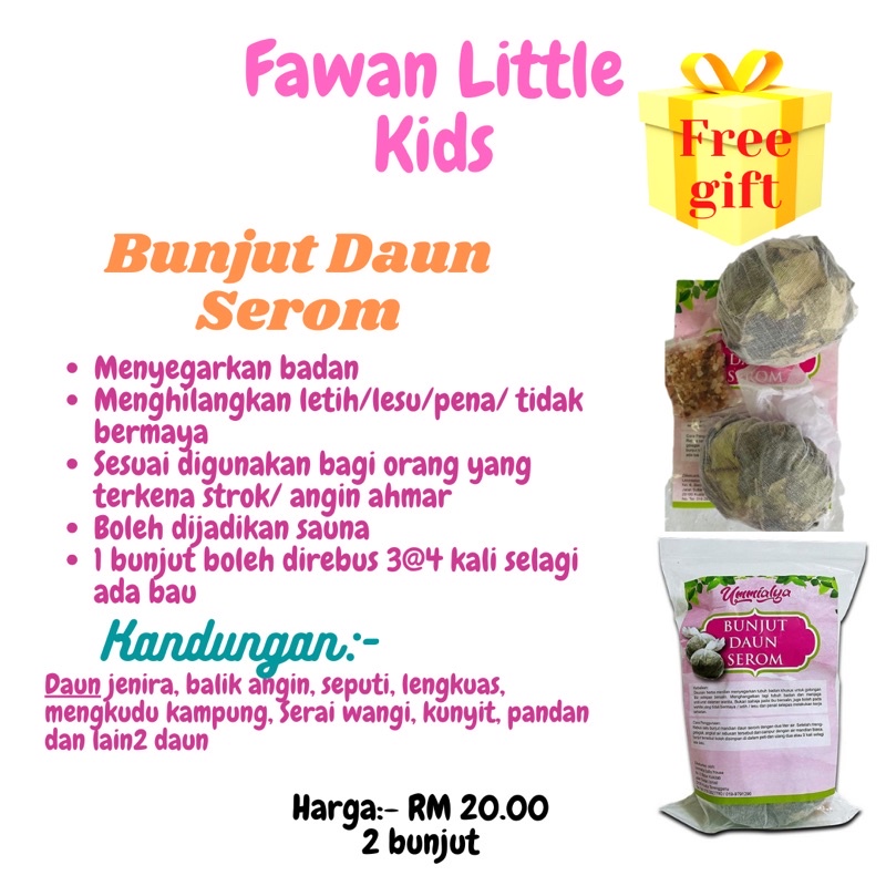 BUNJUT DAUN SEROM/MANDIAN HERBA/SET BERPANTANG UMMIALYA 🔥🔥FREE GIFT 🔥🔥 ...