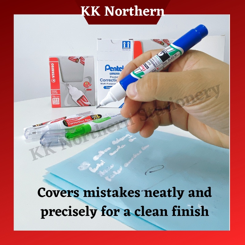 Pentel Correction Pen Liquid Paper 7ml Pemadam Pen Stabilo Liquid Paper ...
