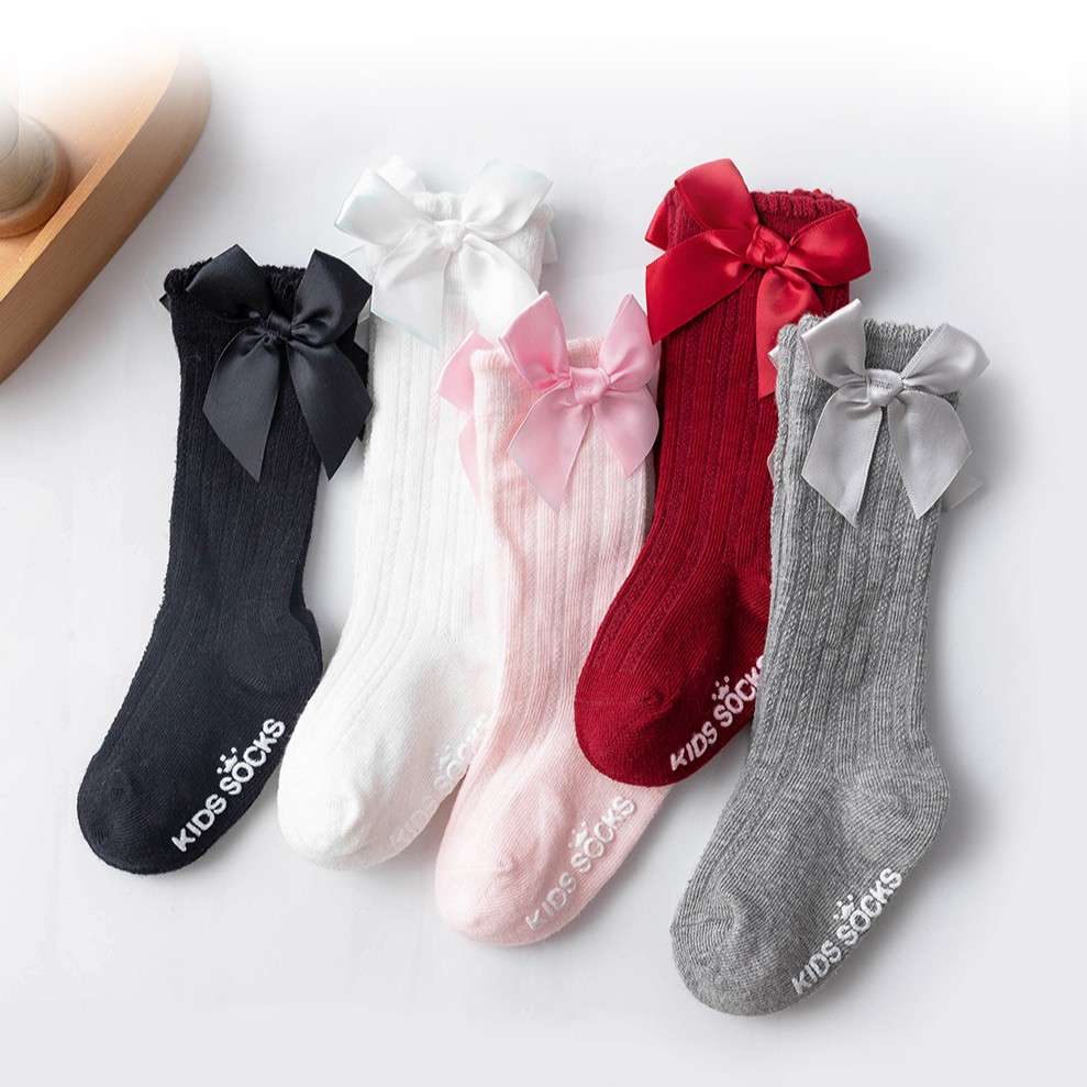 SWEETBERRY BABY🍒High Quality Baby Girls Socks High Knee Bows Cute Baby ...