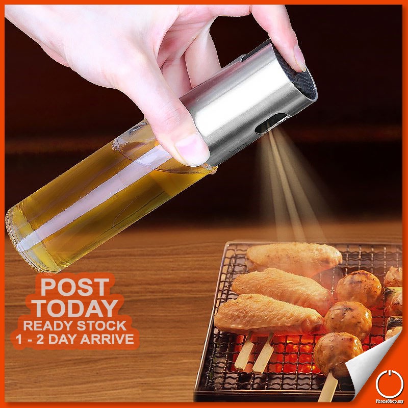 𝐇𝐘𝐆𝐈𝐄𝐍𝐈𝐂 Transparent Oil Spray Bottle Soy Sauce Vinegars Stainless ...