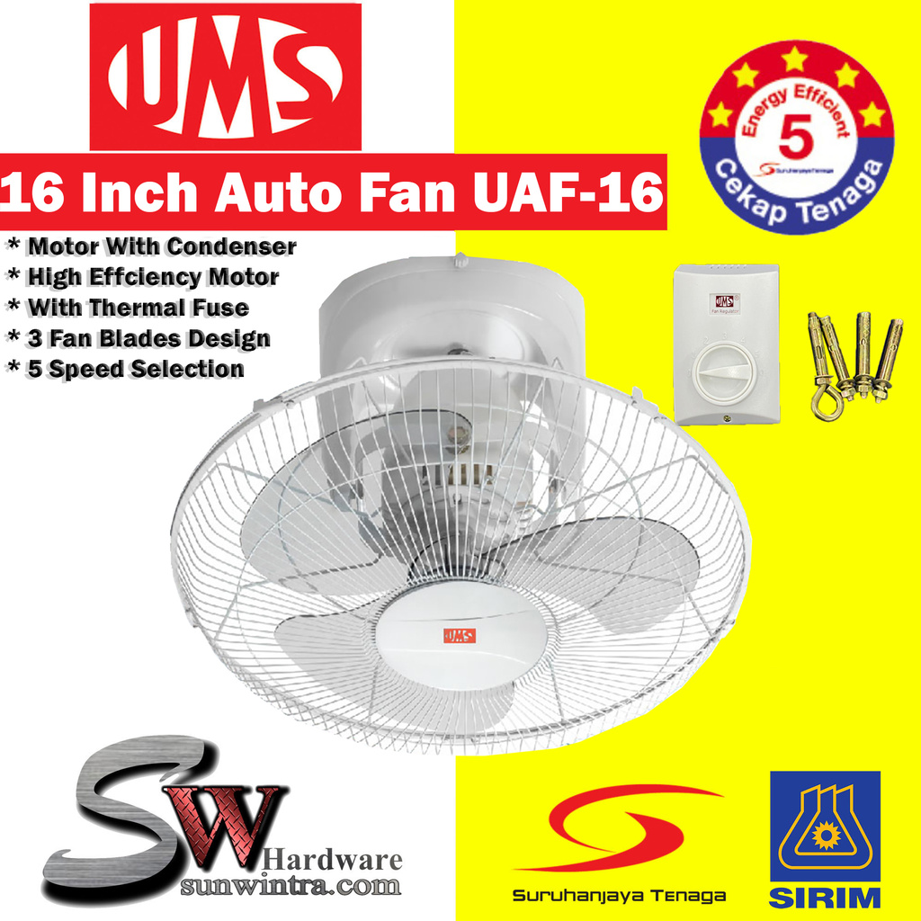UMS 16 Inch Ceiling Auto Fan (16 ) Ceilling fan Kipas Siling 360 Degree ...