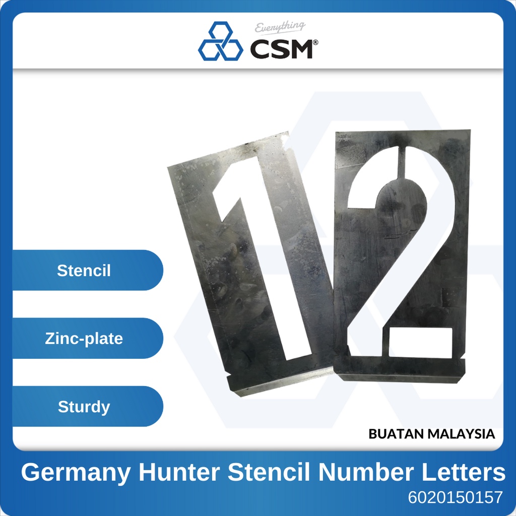 HUNTER Germany Stencil Number Letters 0-9 [ 20mm - 200mm ] | Shopee ...