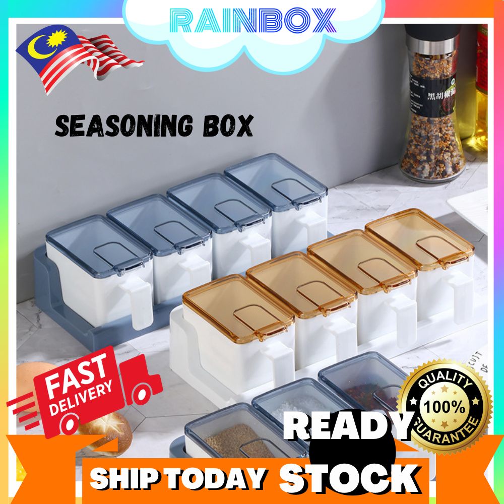 Ready Stock RAINBOX🌈 Spice Container Seasoning Container Spice Storage ...
