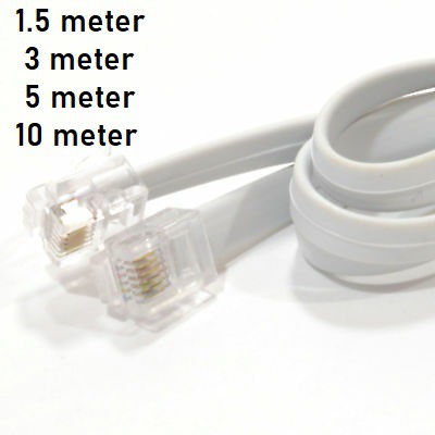 RJ11 Plug Telephone Fax Modem Line Cord Cable White Male to Male 6P4C ...