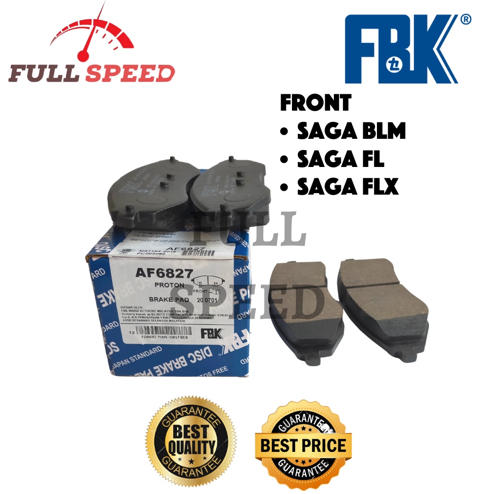 ORIGINAL FBK Saga BLM FL FLX Front Disc Brake Pad AF6827 Proton ...