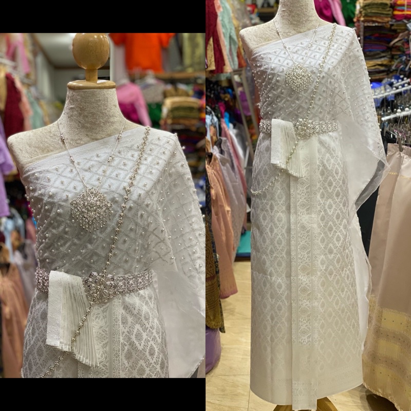 Pearl Embroidered Glitter Sabai Set (Face Of Nang Chai Phat + Muk ...