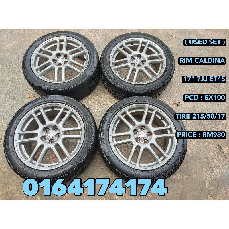 USED 17 RIM CALDINA WITH TIRE TOYOTA WISH ALTIS | Shopee Malaysia