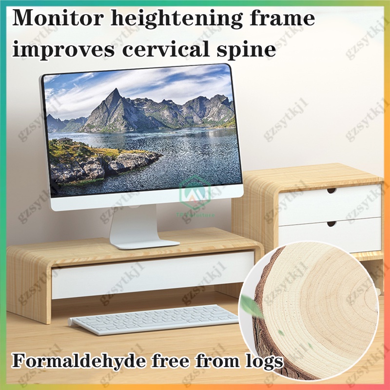Computer monitor stand lifter outdoor bedroom desk storage shelf ...