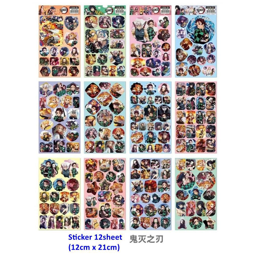 Anime Sticker 12sheets Demon Slayer Jujutsu Kaisen AOT Haikyu Spy X ...