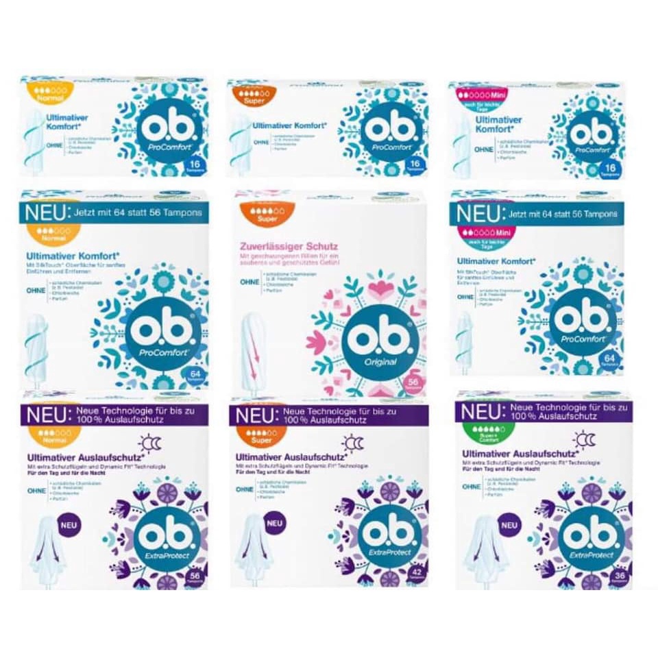 TAMPON German OB, FACELLE, JESSA Sanitary Napkin - Fast Absorbent, Dry ...