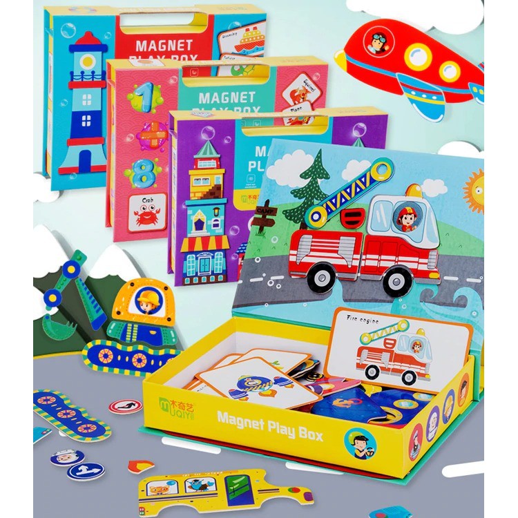 Magnetic Puzzle Magnet Play Box Jigsaw Puzzle Children Magnetic Early ...