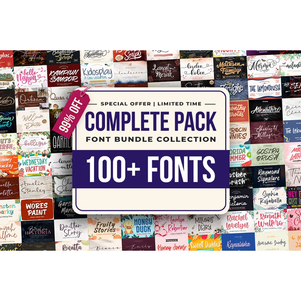 [FONT] 104 Complete Collection Fonts Pack Bundle (OTF + TTF) For Logos ...