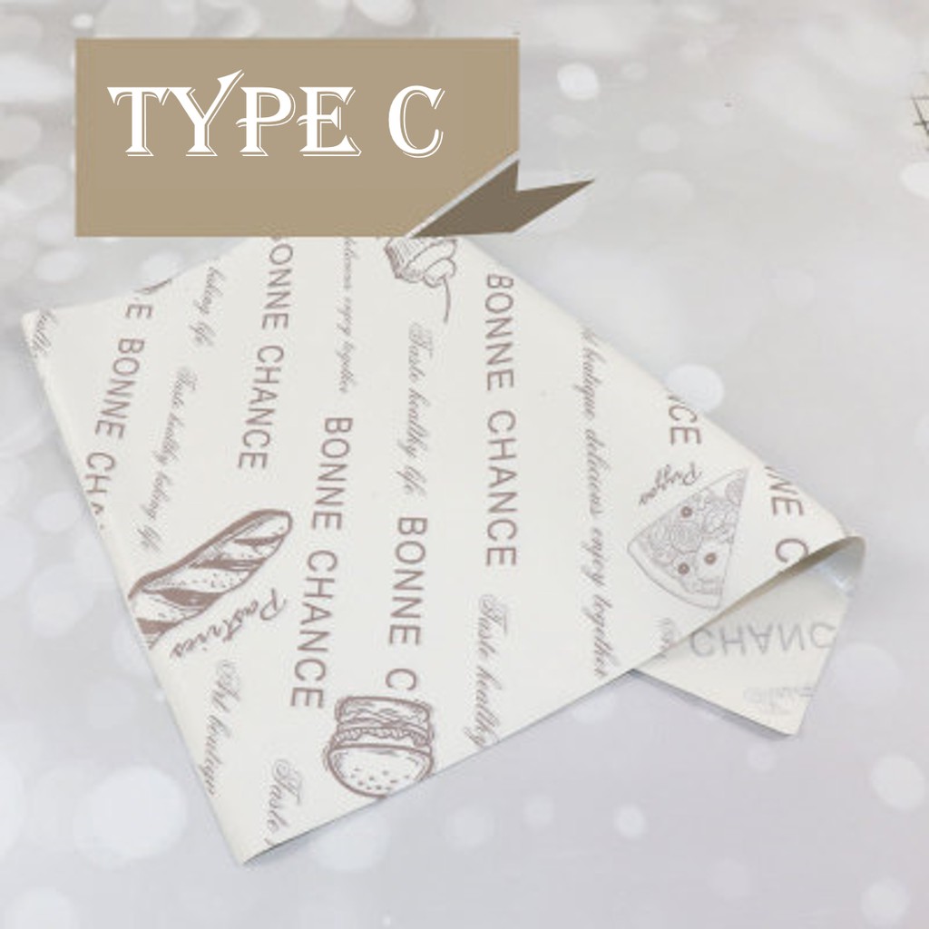 Toast Sandwich Wrap Kertas Bungkus Wrapping Paper ±50 PCS 吐司三明治包裝紙 38cm ...