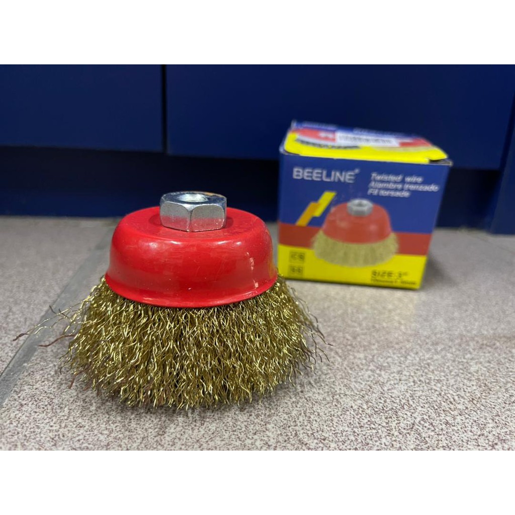 Heavy Duty BEELINE STEEL WIRE CUP BRUSH COPPER FOR ANGLE GRINDER CC31 ...