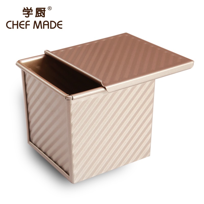 Learn Kitchen WK9318 Cube With Lid Corrugated Toast Mold Golden Non ...