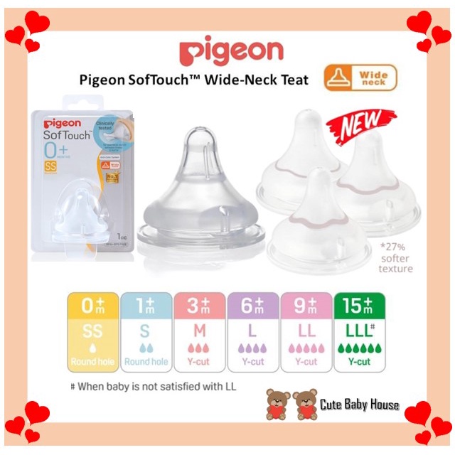 PIGEON SofTouch Peristaltic PLUS Wide-Neck Nipple Teat / Wide Neck PP PPSU T-Ester Bottle ...