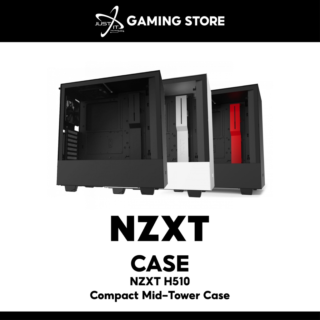 NZXT H510 - MATTE GAMING CASE ( CA-H510B-B1 /CA-H510B-W1 ) (MATTE BLACK ...