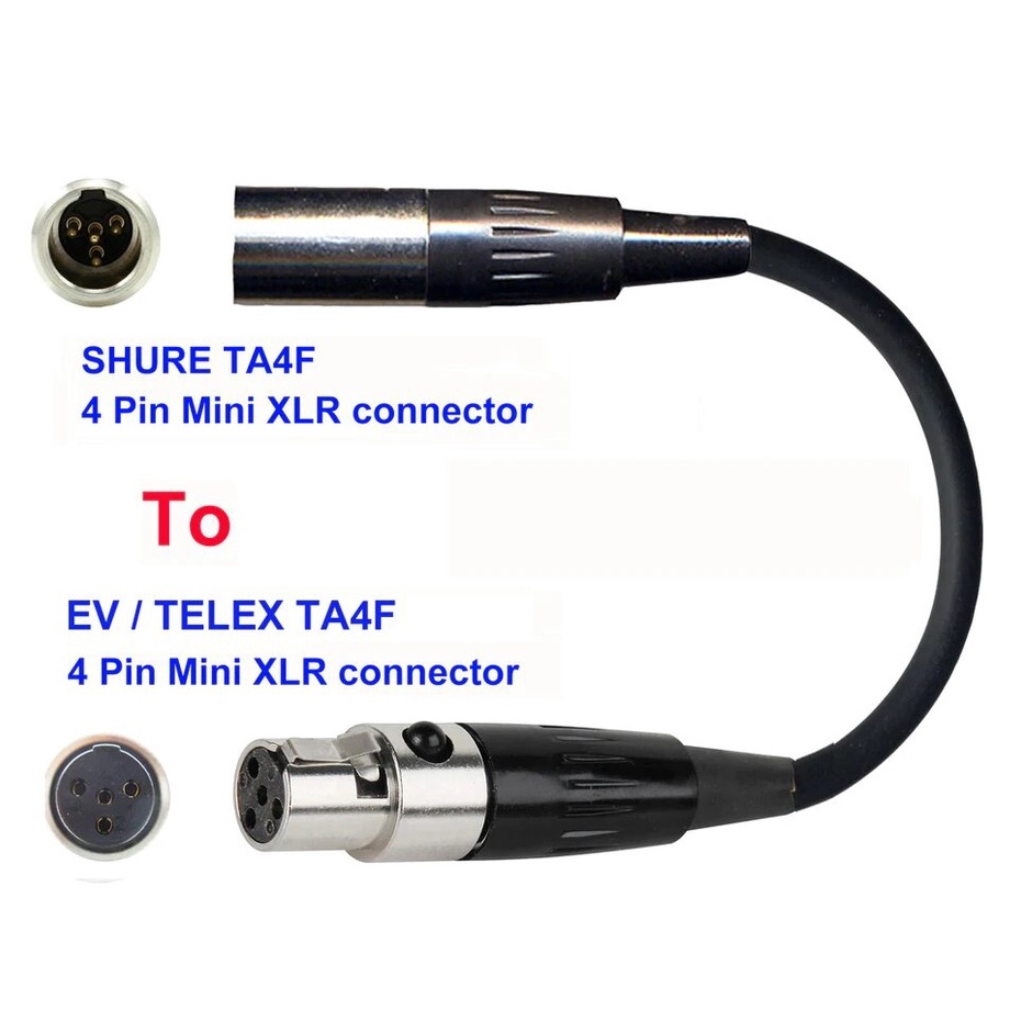 CANARE MINI 4 PIN XLR CABLE FOR SHURE SM35XLR SHURE PGA31 HEADSET ...