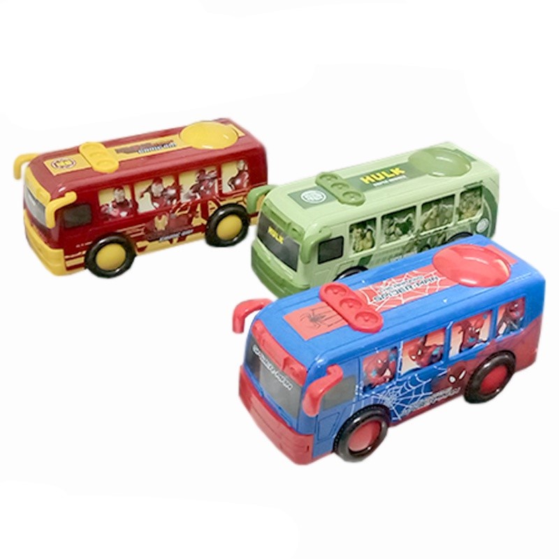 Super Hero Mini Inertia Bus Toy For Kid Vehicle Collection Toy Play Car ...
