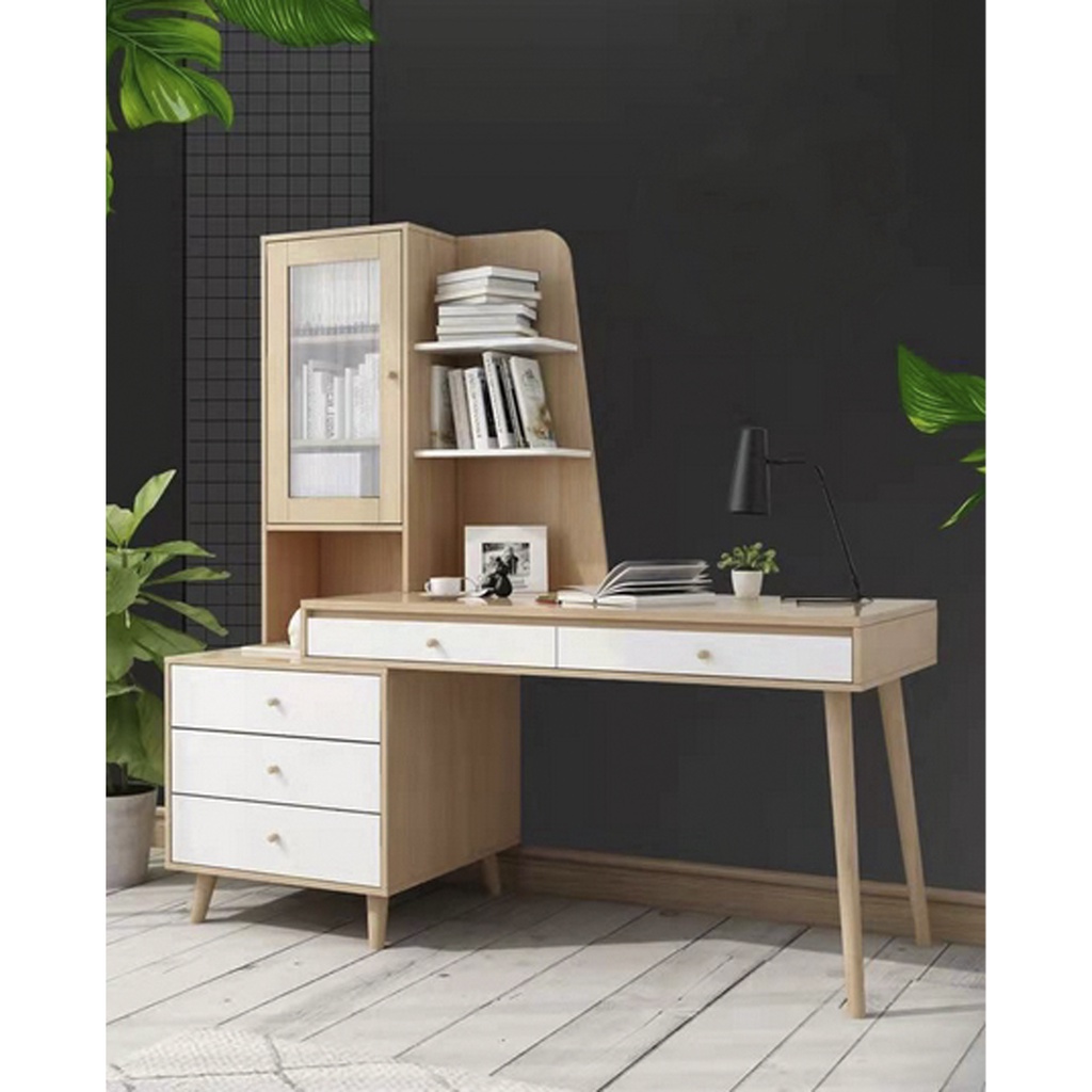 Study Table With Drawer And Book Cabinet | Shopee Malaysia