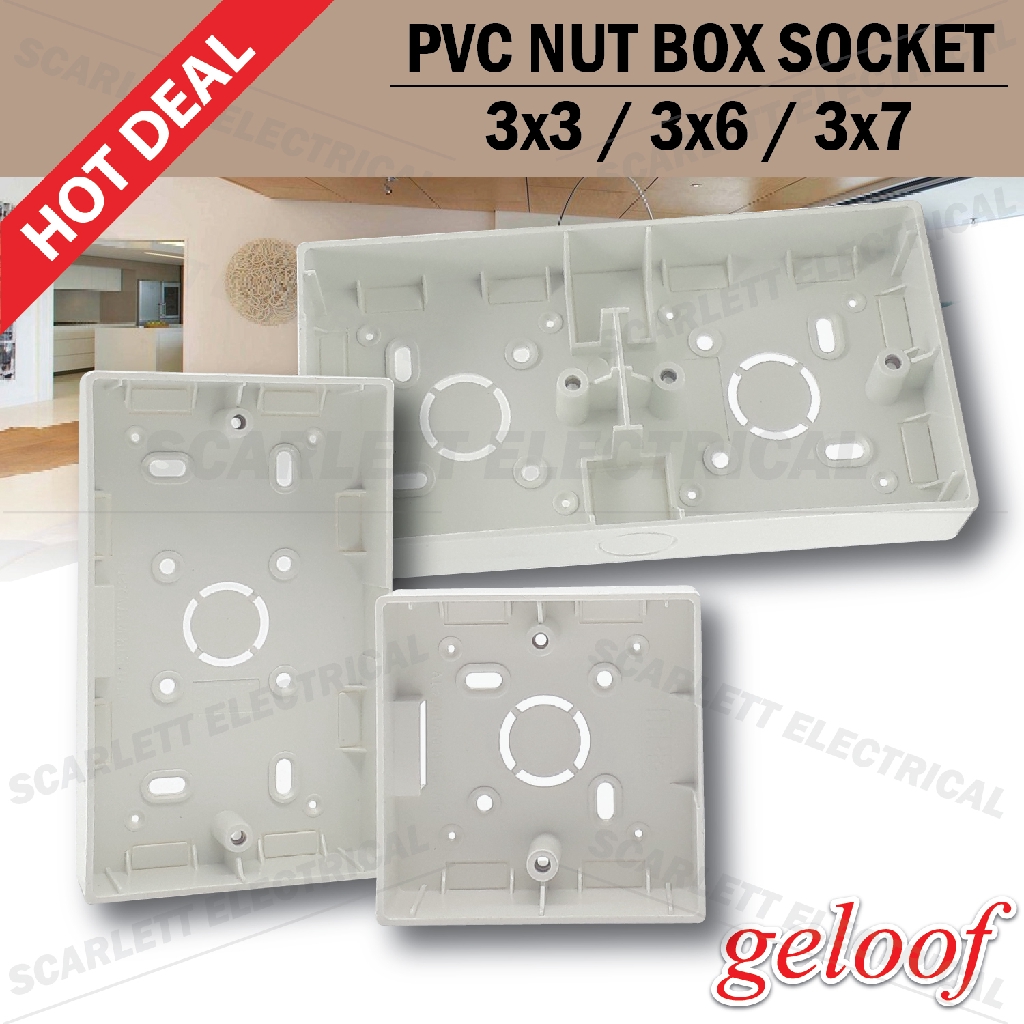 Geloof PVC Electrical Nut Box Switch Socket Single Double Base Cover ...