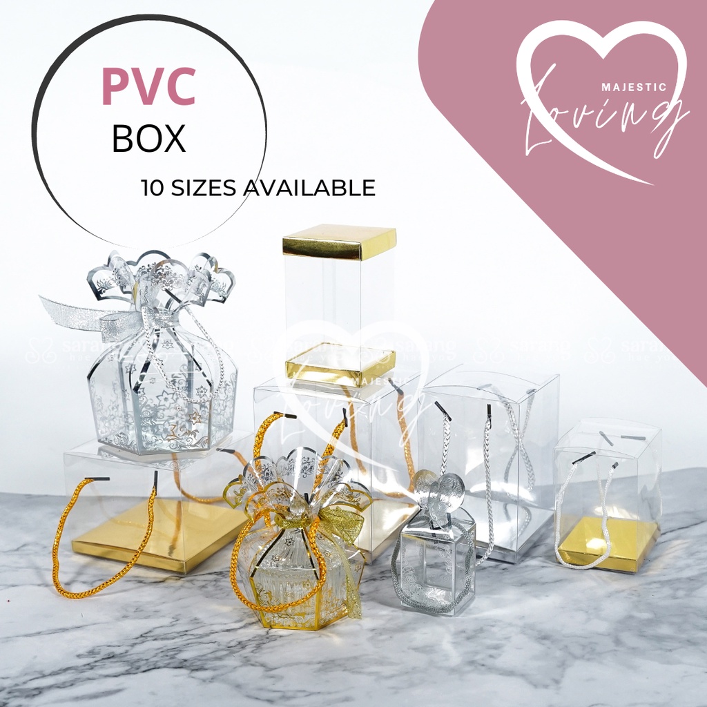 PVC Doorgift Box Box Transparent Kotak Empat Segi Kotak Cawan Wedding ...