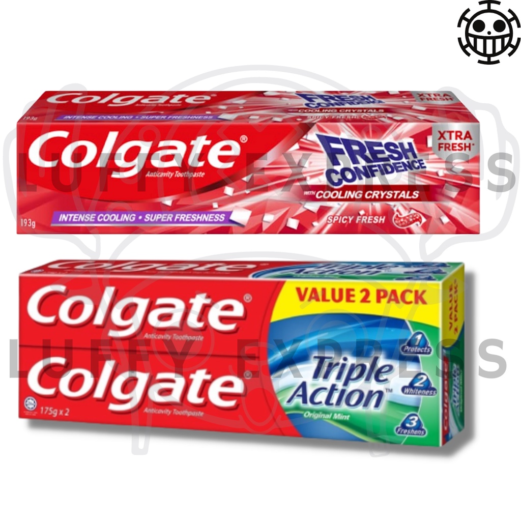 Colgate Toothpaste Triple Action 2x175g 5x20g Fresh Confidence 193g ...