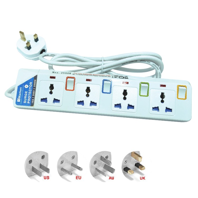(3M) MARKEN Extension Power Strip with Surge Protector Multi Switch ...