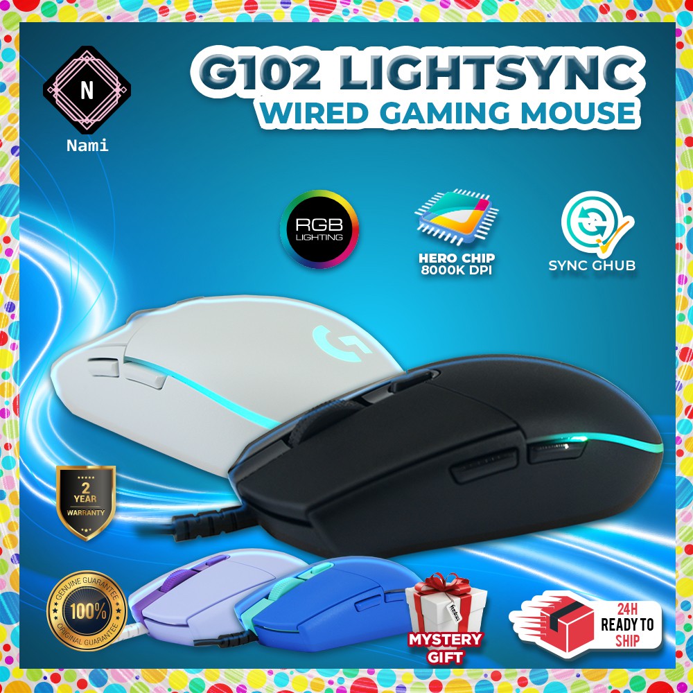 5FjE [New Version] Logitech G102 Lightsync Gaming Mouse (EXTRA ...