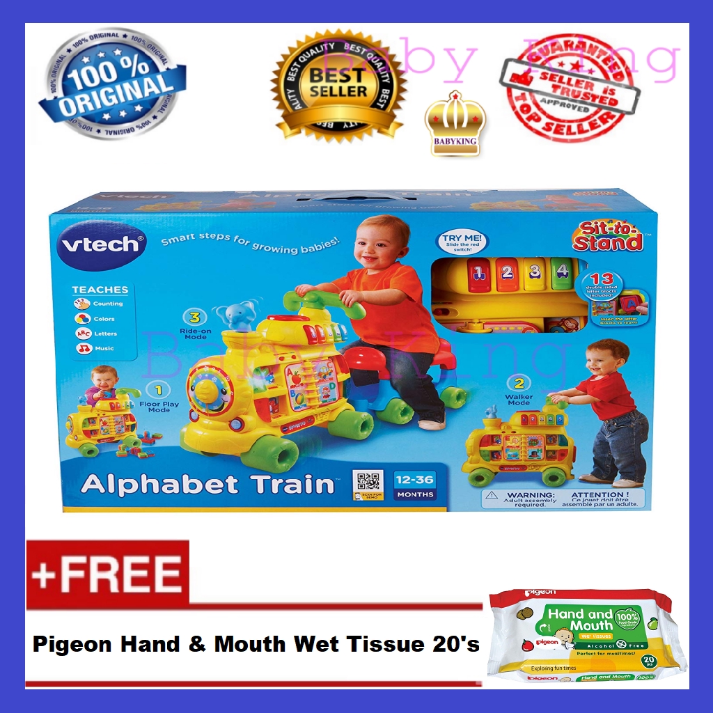Original Vtech V-Tech Push and Ride Alphabet Train 3 in 1 Sit To Stand ...