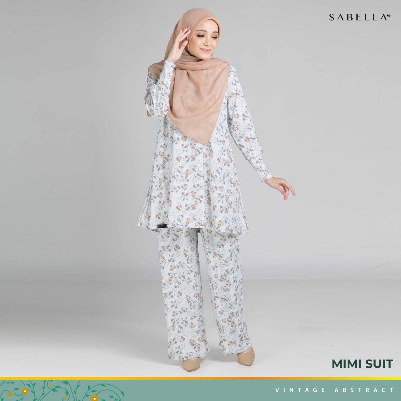 Baju Suit Muslimah Bercorak Mimi Suit By Sabella | Shopee Malaysia