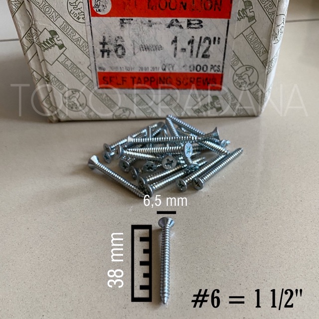 (10PCS) 6 Moon Lion Tapping Screw Screws / Screws 1-1/2 inch / 38mm ...