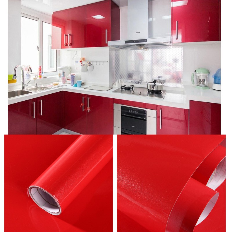 100cmx60cm Waterproof Self adhesive Glossy Kitchen Cabinet Wallpaper ...